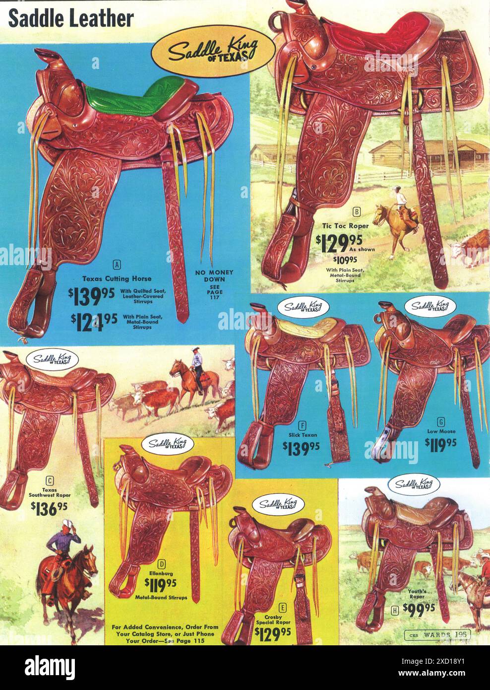 1960s Saddle King of Texas ad - Old Cowboy Saddles ad Stock Photo - Alamy