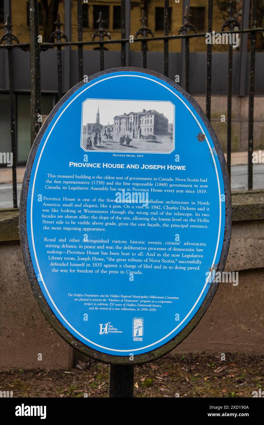 Province House and Joseph Howe sign at the Province House on Hollis ...