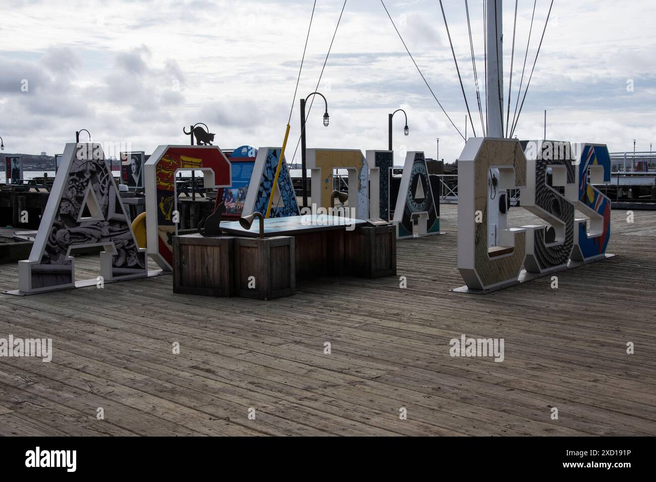 CSS Acadia research ship sign at the waterfront boardwalk in Halifax ...
