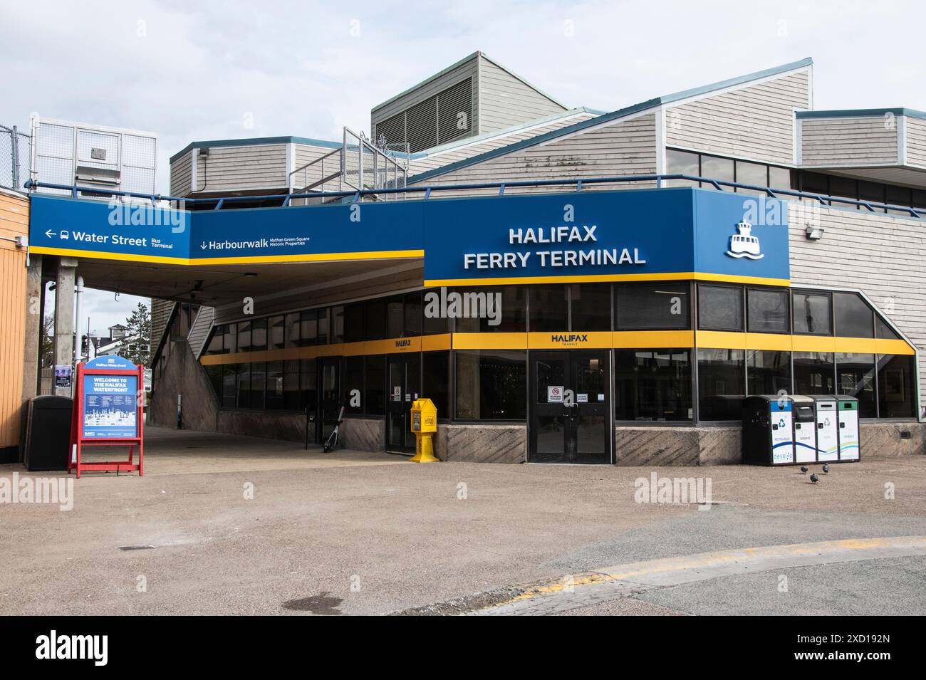 Ferry terminal at the waterfront boardwalk in Halifax, Nova Scotia ...