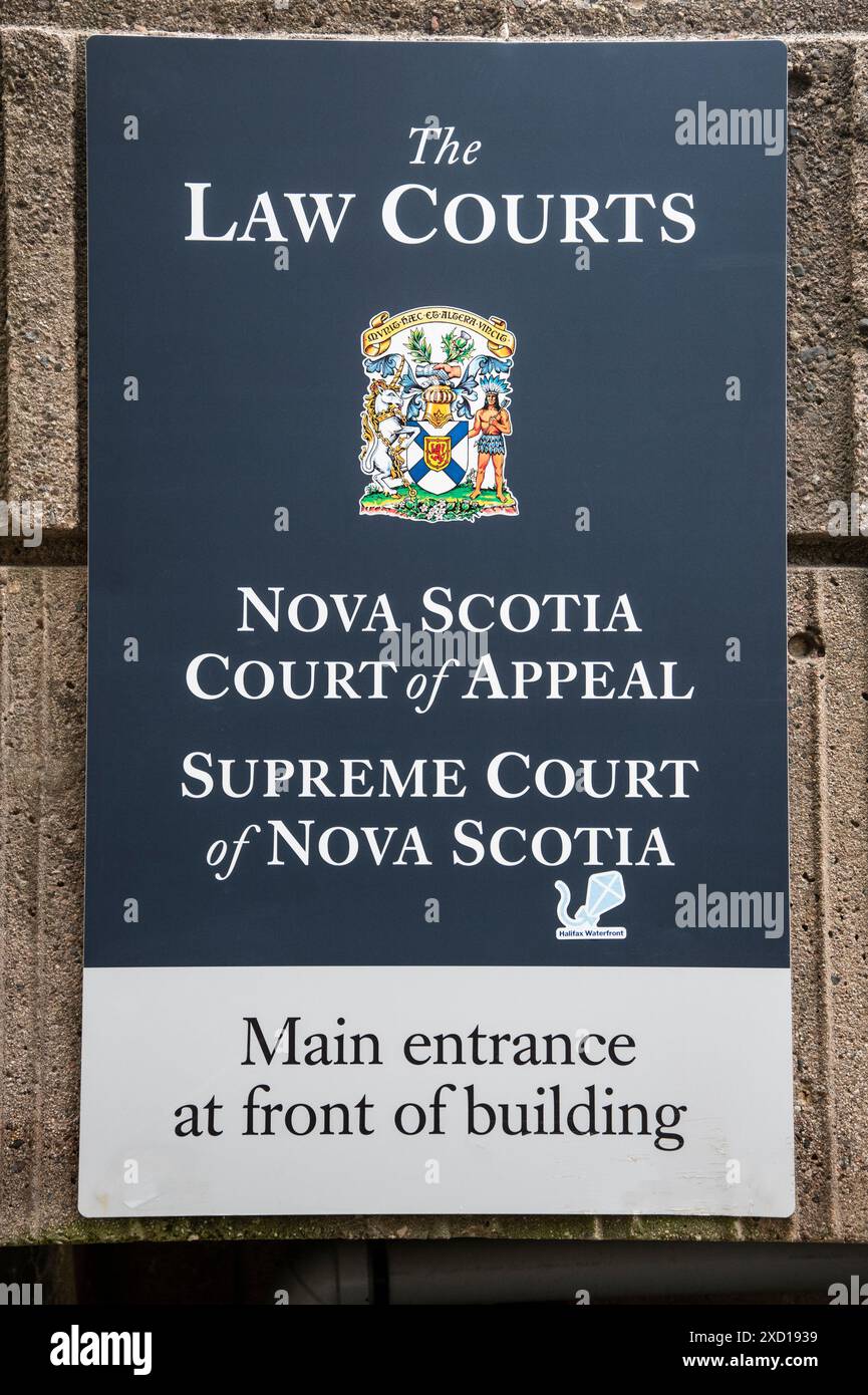 Law courts sign in downtown Halifax, Nova Scotia, Canada Stock Photo ...