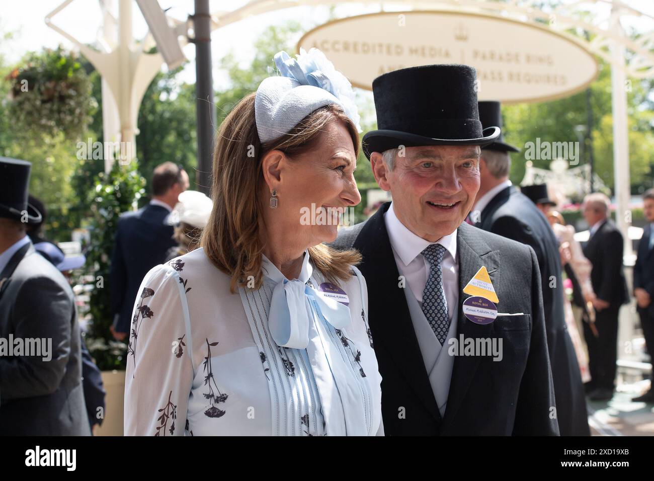 Ascot, Berkshire, UK. 19th June, 2024. Carole Middleton and Michael ...
