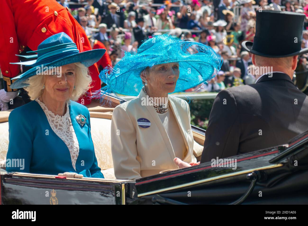 Ascot, Berkshire, UK. 19th June, 2024. Queen Camilla and Prince William ...