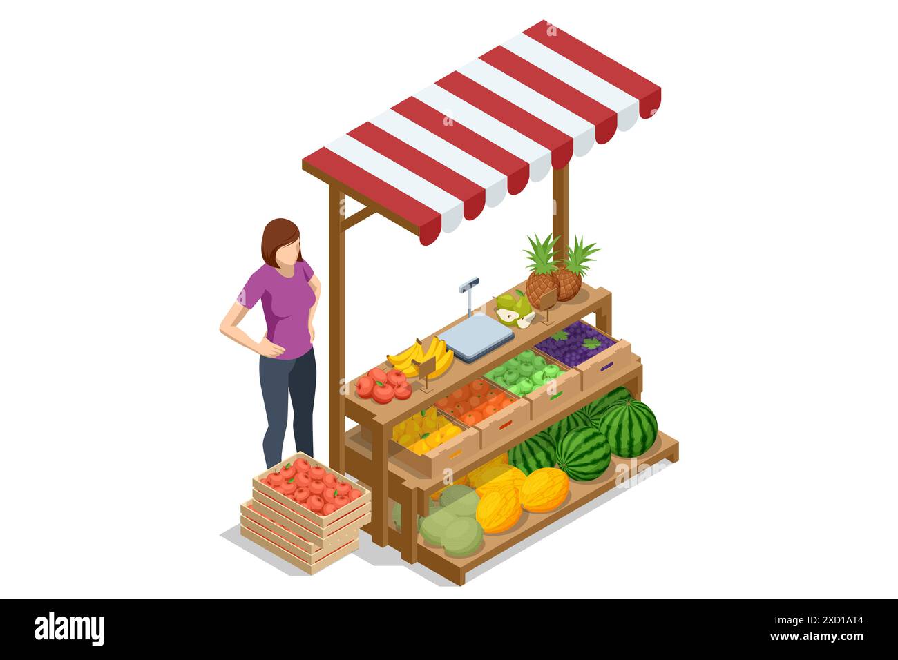 Colourful fresh fruit and vegetable display Stock Vector Images - Alamy