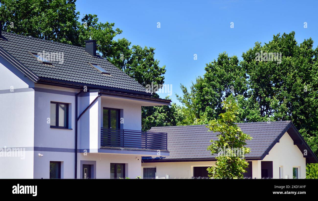 New single family house in a new development area. Residential home ...