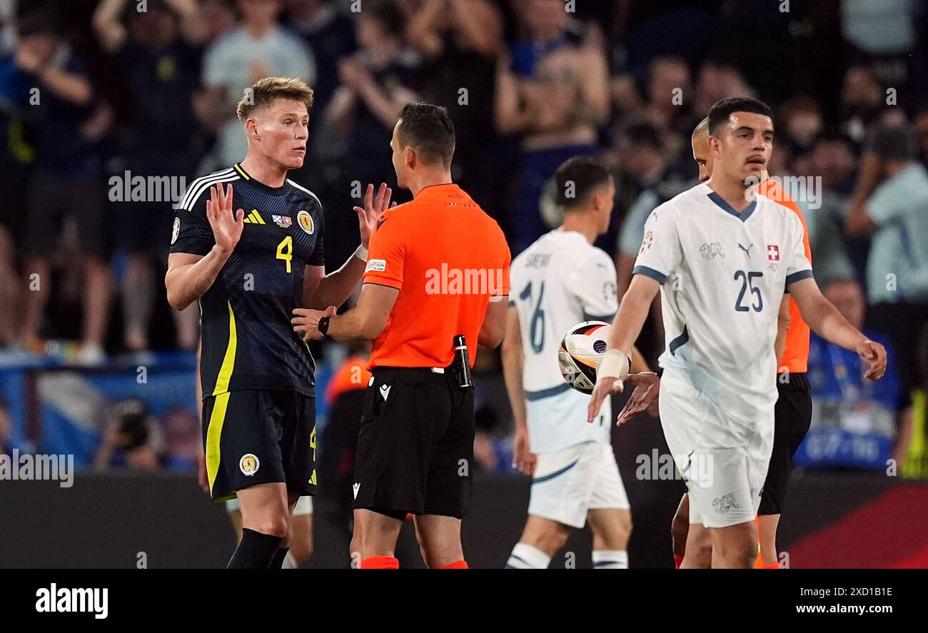 Scotland's Scott McTominay and referee Ivan Kruzliak during the UEFA ...