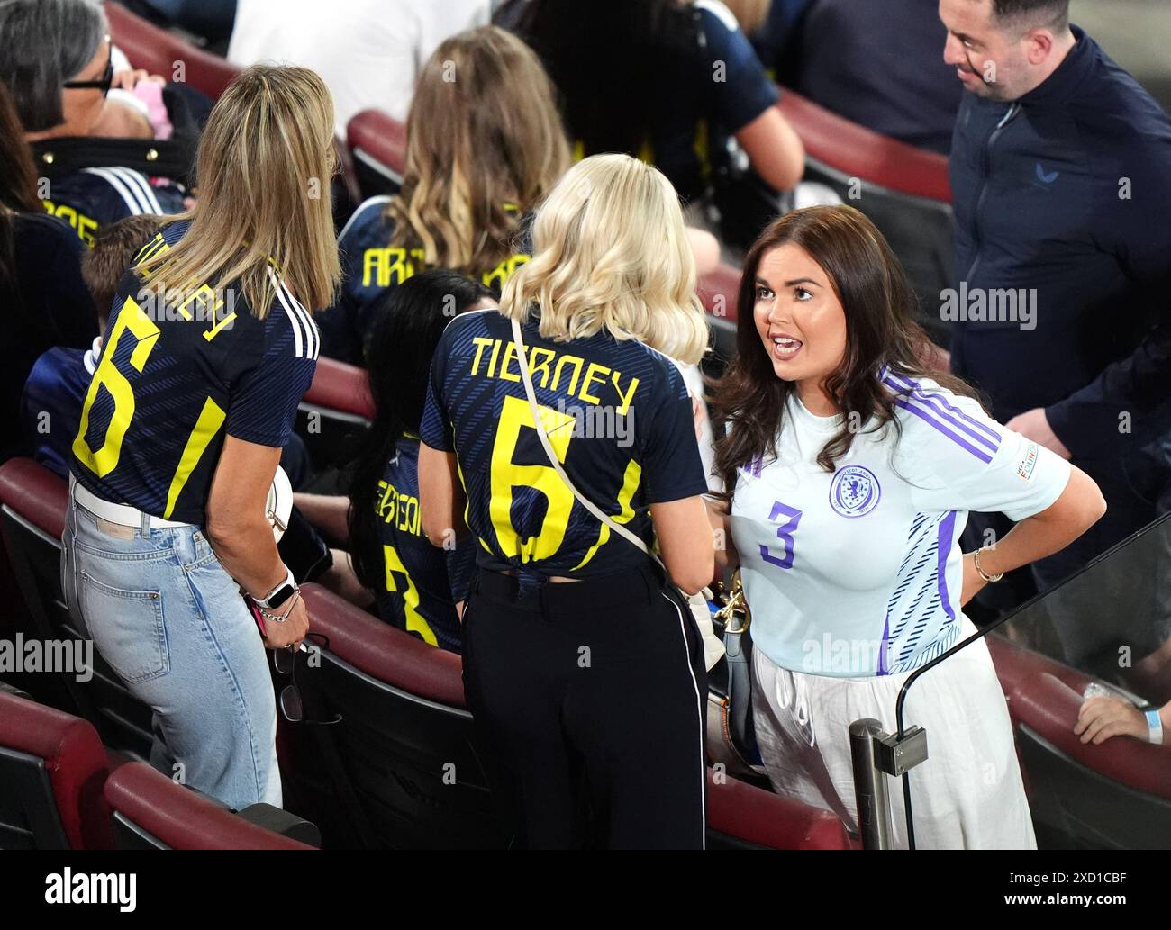 Rachel Robertson (right), wife of Scotland's Andrew Robertson, in the ...