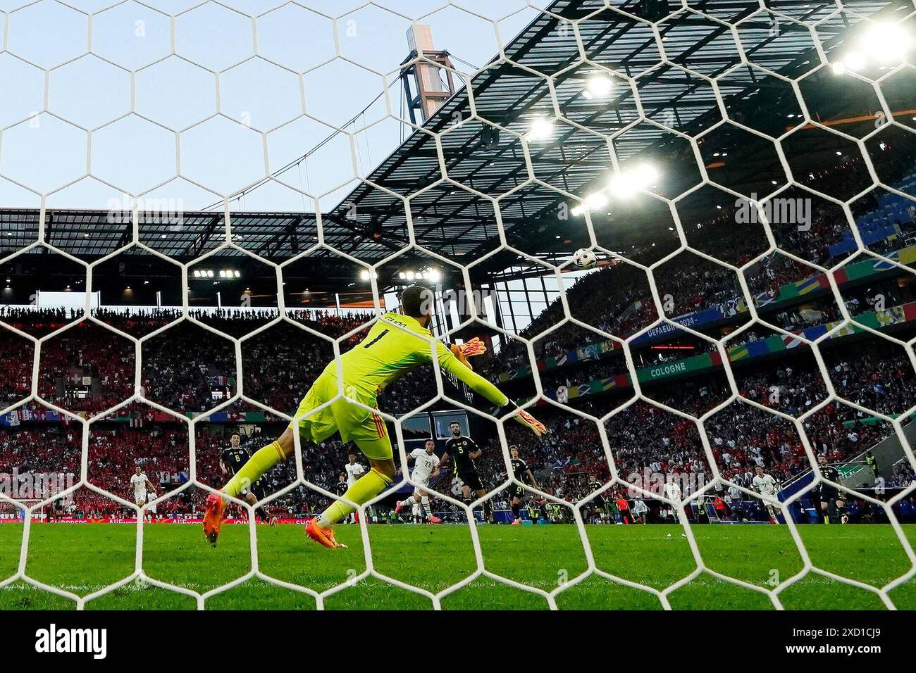 Switzerland's Xherdan Shaqiri scores their side's first goal of the ...
