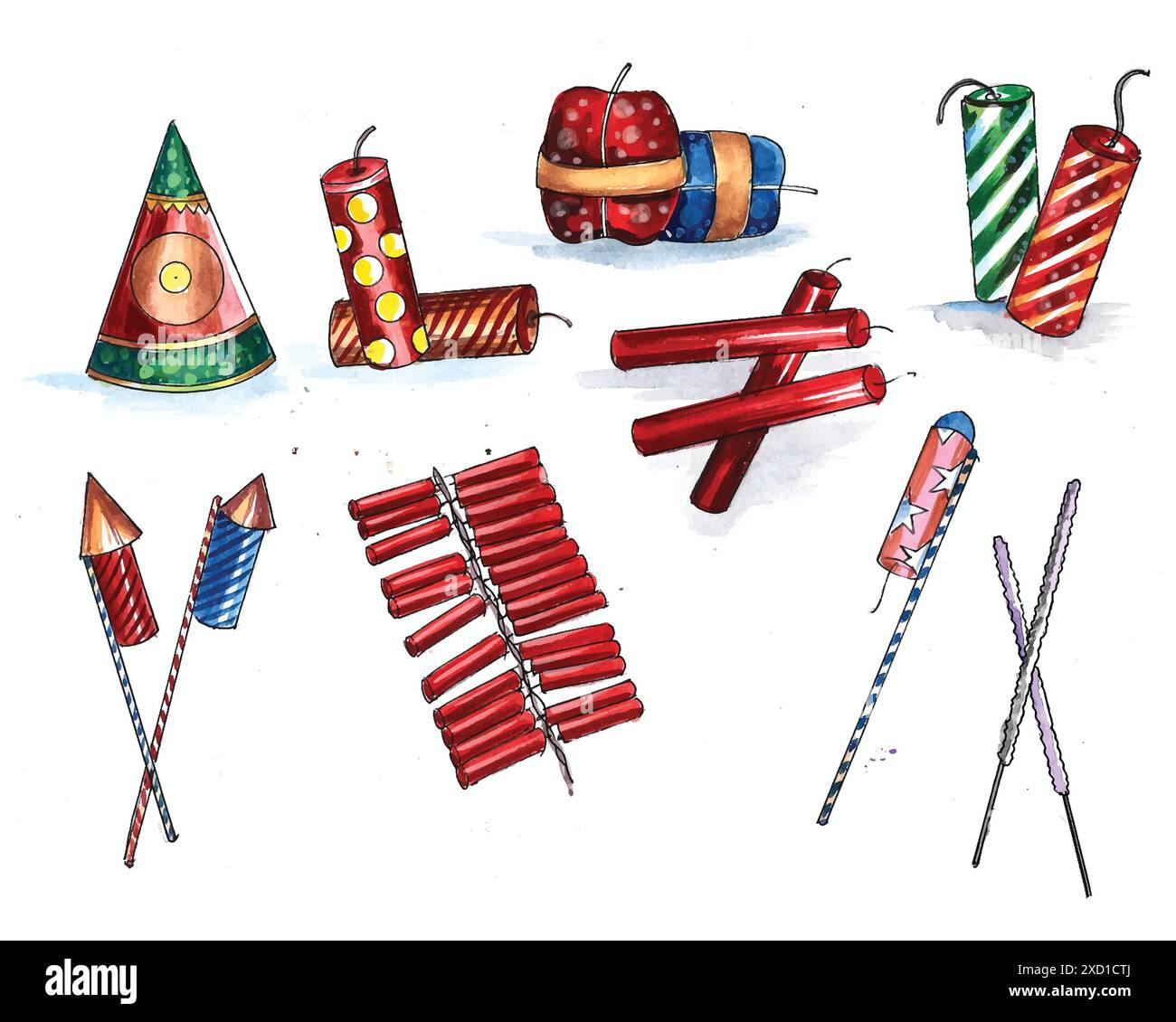 Happy diwali crackers set design Stock Vector Image & Art - Alamy