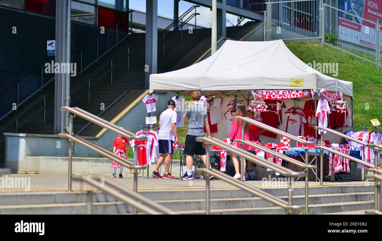 Warsaw, Poland. 16 June 2024. Fan zone hours before Uefa Euro 2024 ...