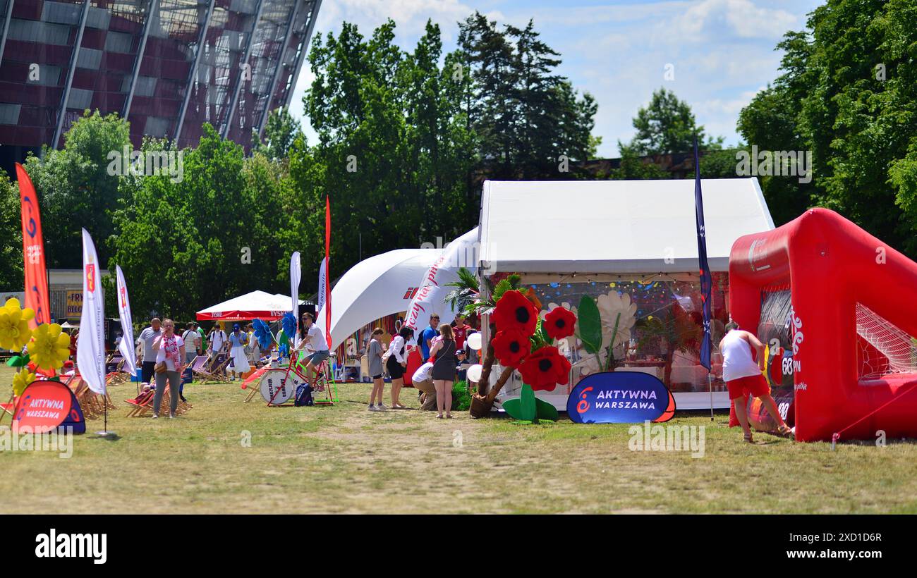 Warsaw, Poland. 16 June 2024. Fan zone hours before Uefa Euro 2024 ...