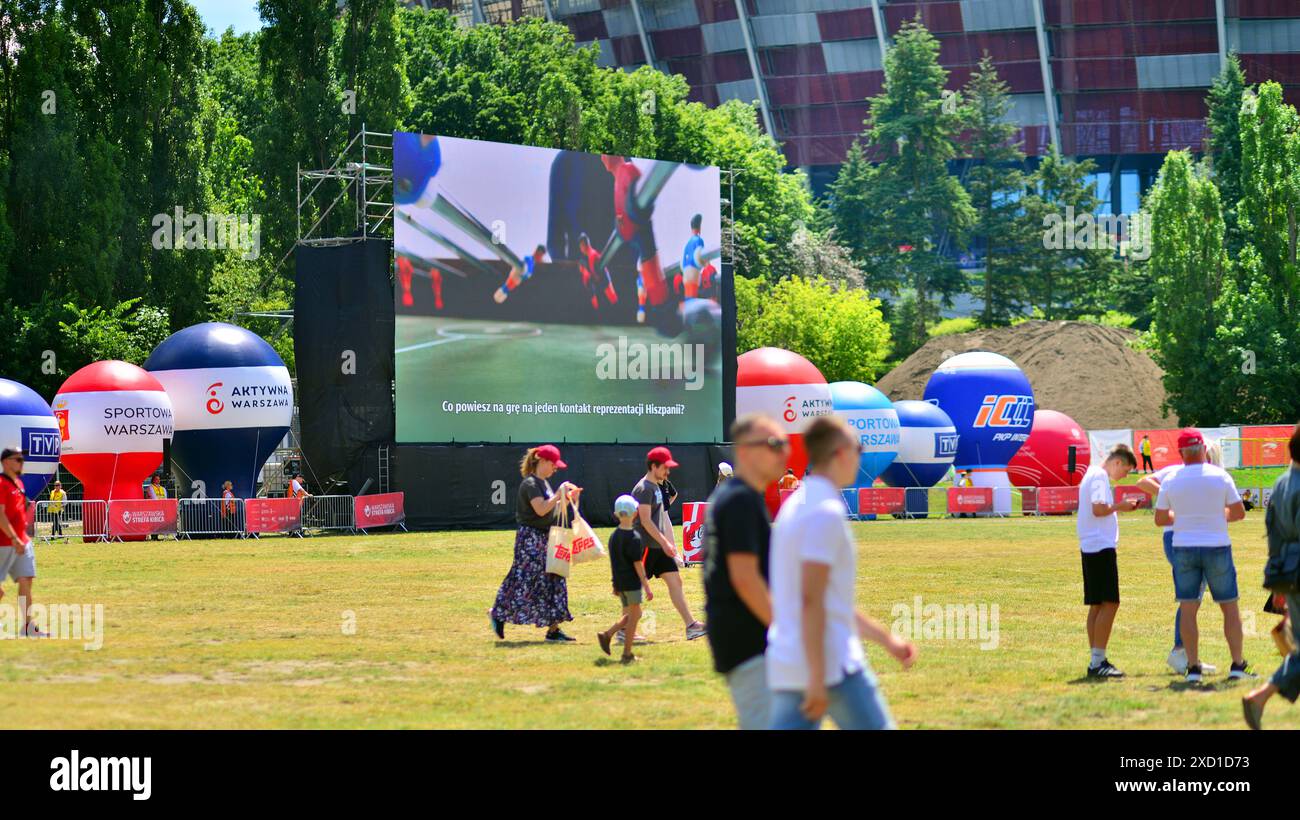 Warsaw, Poland. 16 June 2024. Fan zone hours before Uefa Euro 2024 ...