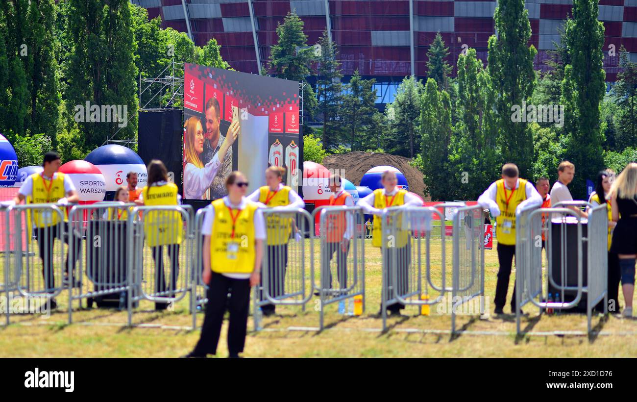 Warsaw, Poland. 16 June 2024. Fan zone hours before Uefa Euro 2024 ...