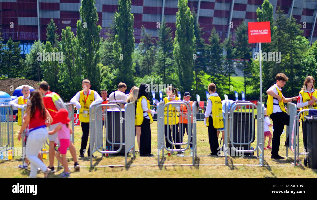 Warsaw, Poland. 16 June 2024. Fan zone hours before Uefa Euro 2024 ...