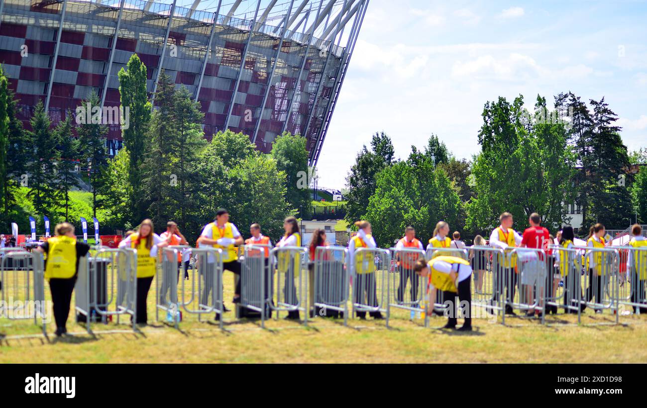 Warsaw, Poland. 16 June 2024. Fan zone hours before Uefa Euro 2024 ...