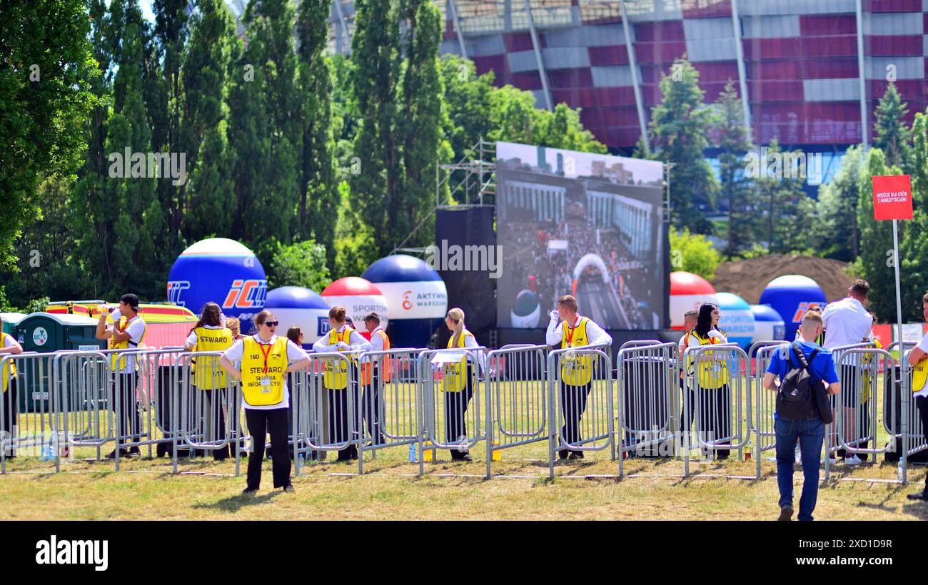 Warsaw, Poland. 16 June 2024. Fan zone hours before Uefa Euro 2024 ...