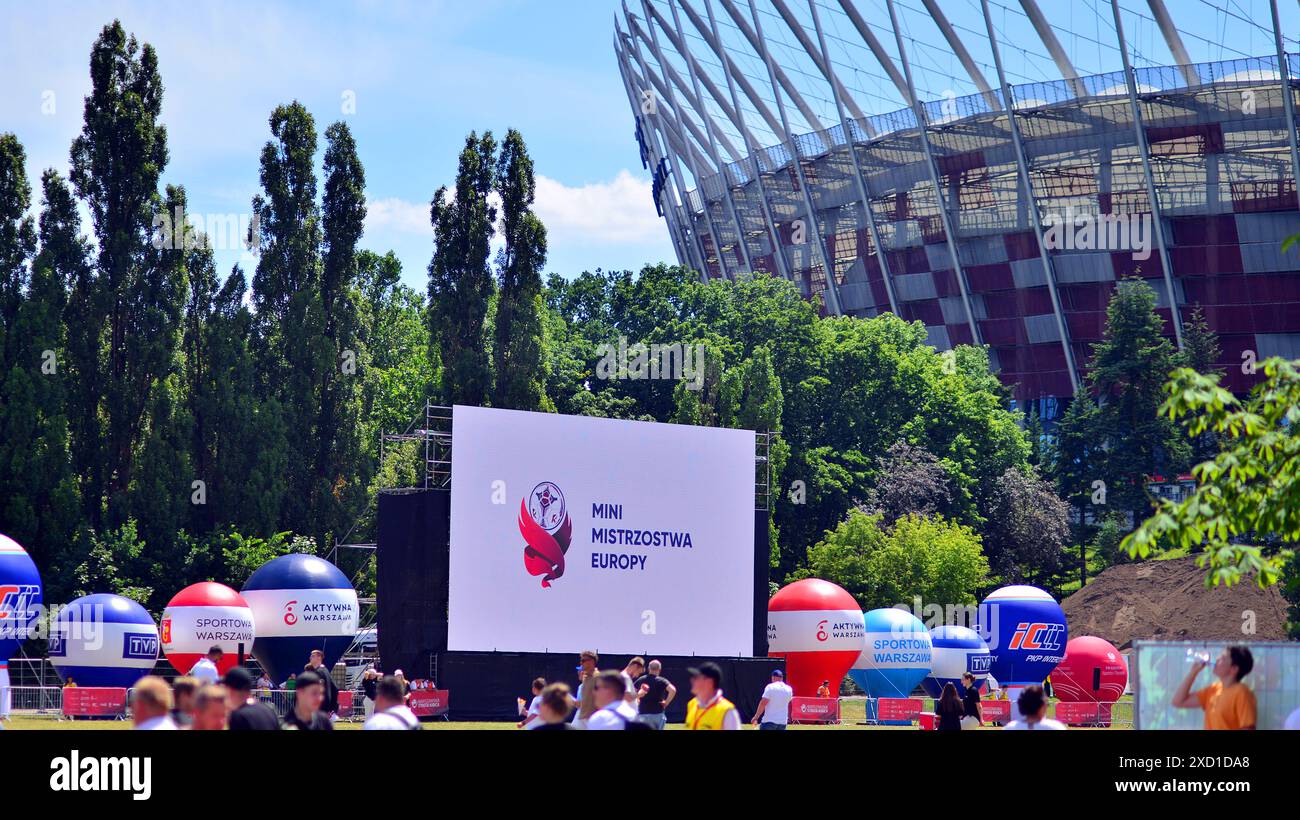 Warsaw, Poland. 16 June 2024. Fan zone hours before Uefa Euro 2024 ...