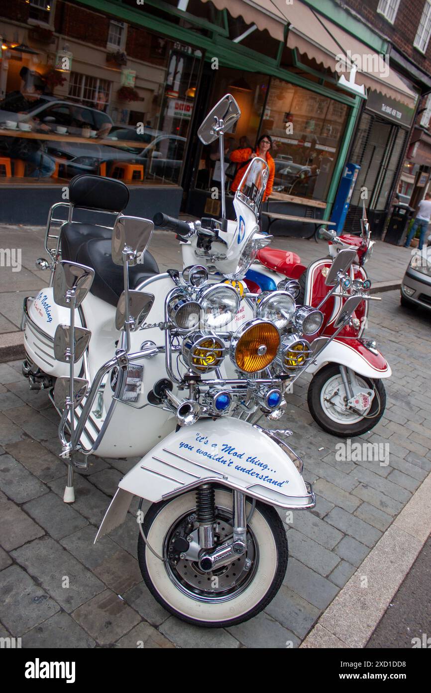 Classic Mopeds in Shrewsbury, Shropshire, UK Stock Photo - Alamy