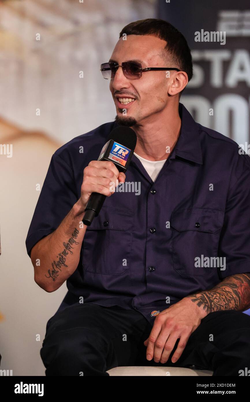 June 19, 2024: Middleweight Javier Martinez speaks to the media during ...