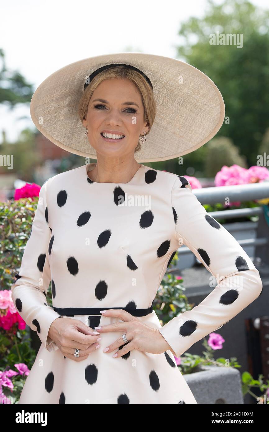 Ascot, Berkshire, UK. 19th June, 2024. ITV Racing Presenter Charlotte Hawkins on Day Two of ...