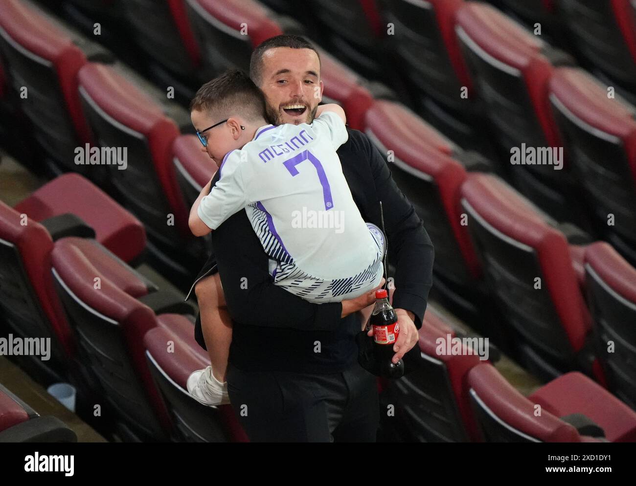 Scotland's John McGinn with family in the stands after the UEFA Euro ...