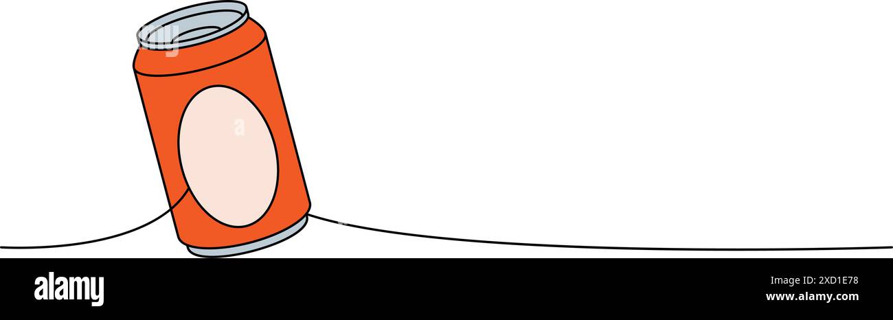 Beer can one line colored continuous drawing. Beer pub products ...