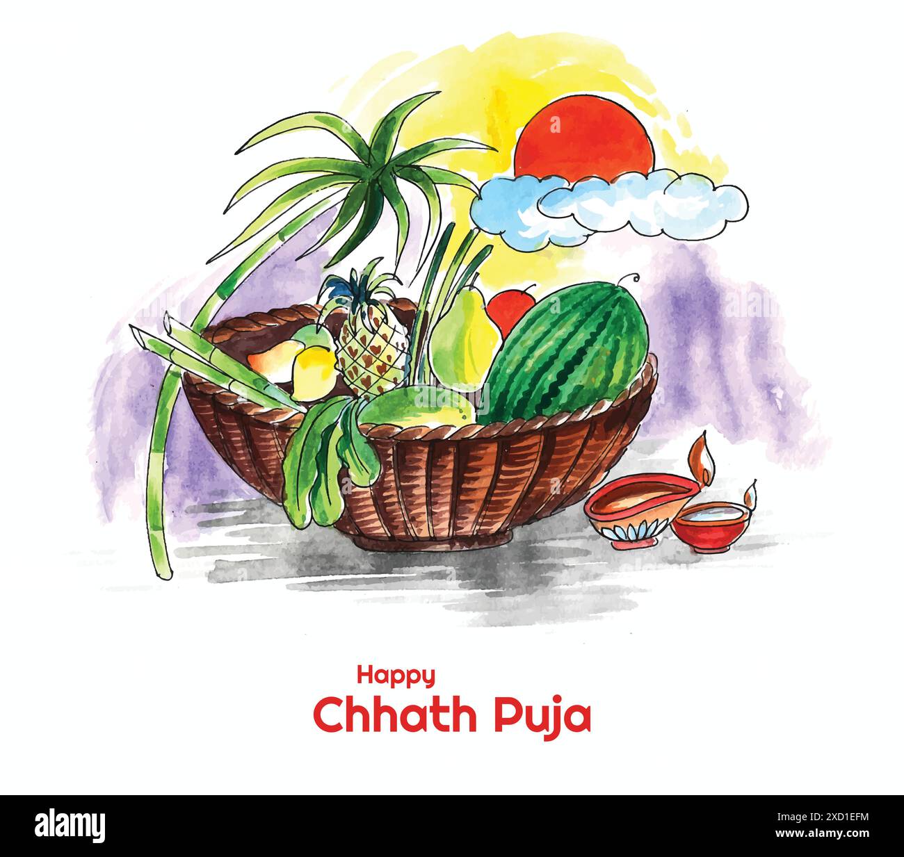 Traditional festival of happy chhath puja background Stock Vector Image ...