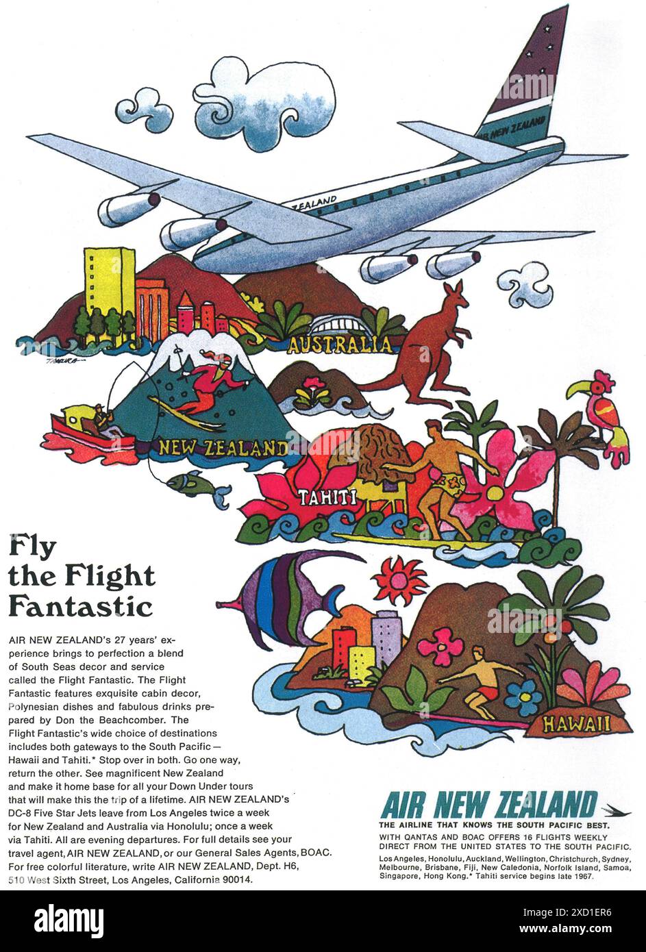 1969 Air New Zealand ad Stock Photo - Alamy