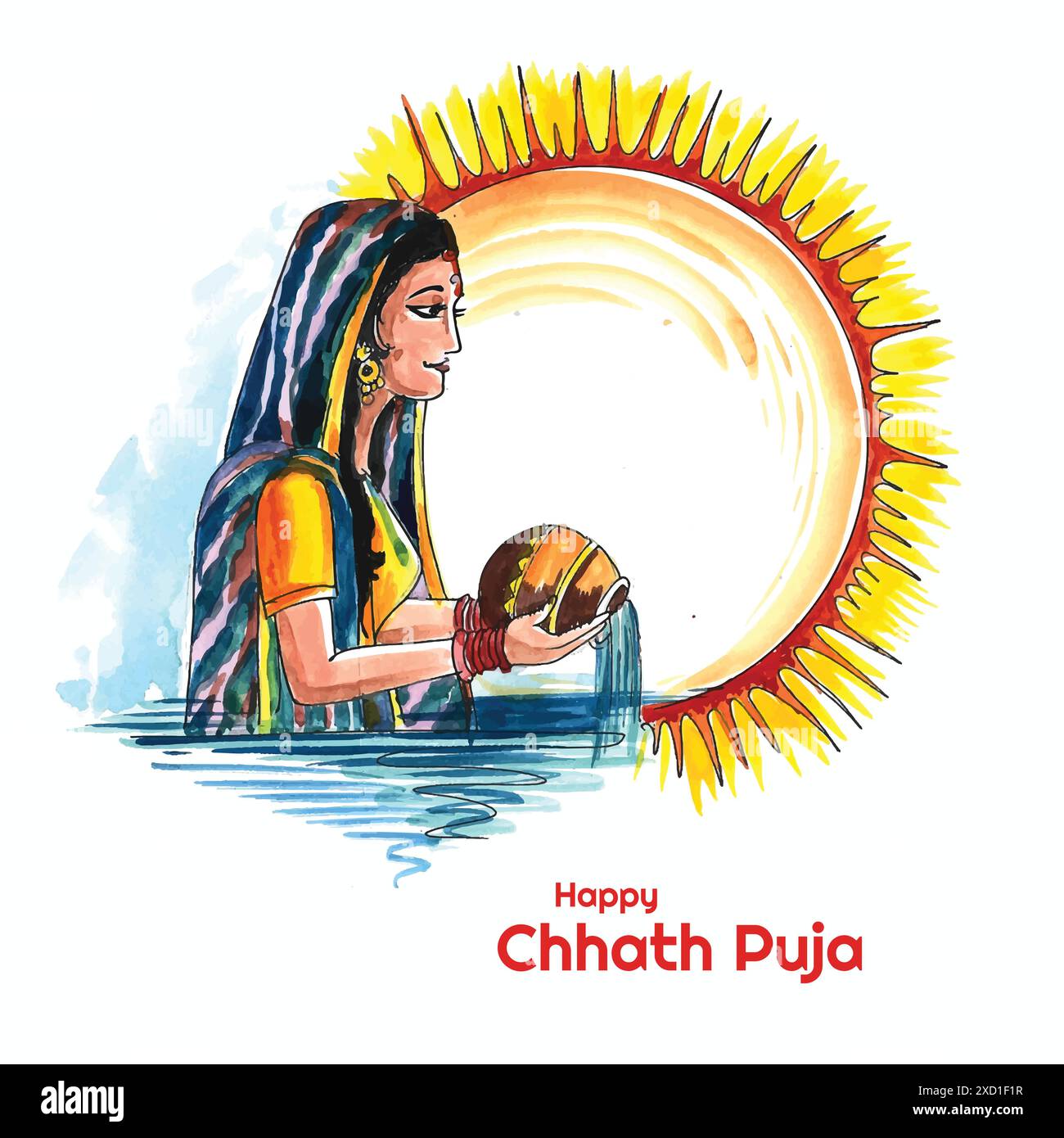 Chhath puja background Stock Vector Images - Alamy