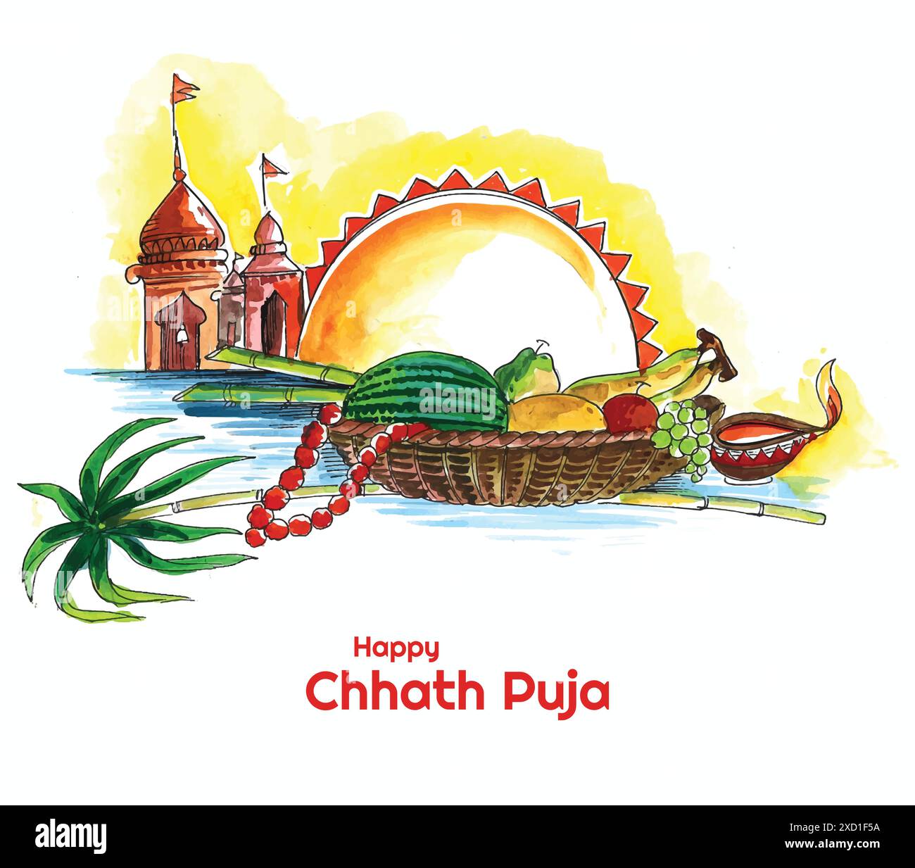 Traditional festival of happy chhath puja background Stock Vector Image ...