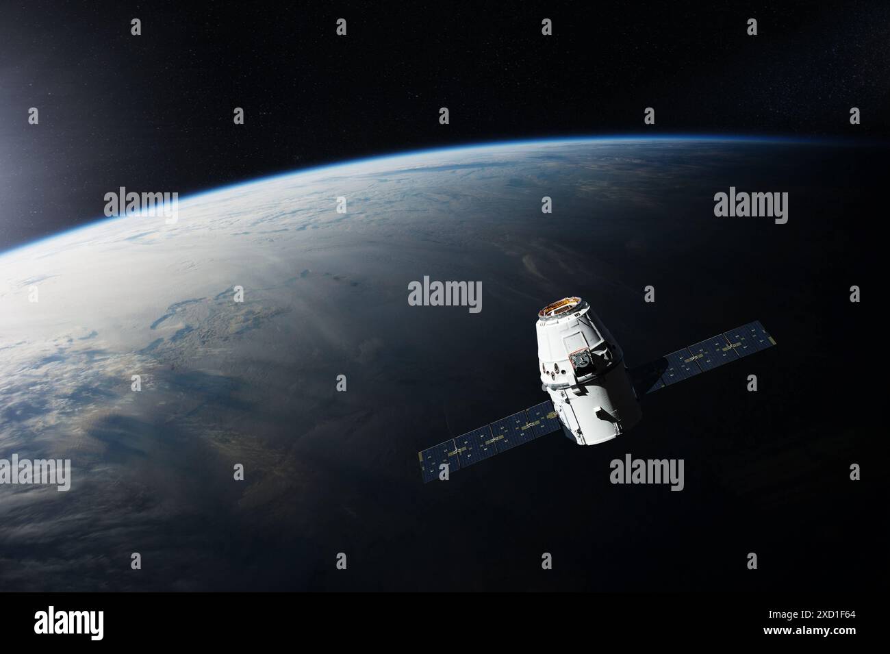 Planet Earth with satellite launched into outer space. Elements of this ...