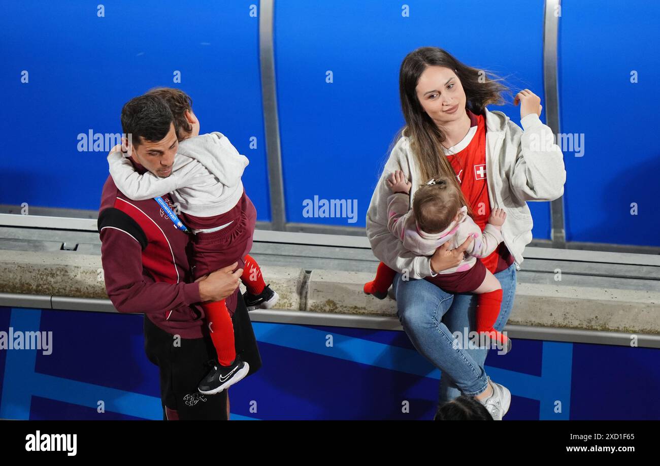 Switzerland's Remo Freuler, wife Kristina Sivcic and children after the ...