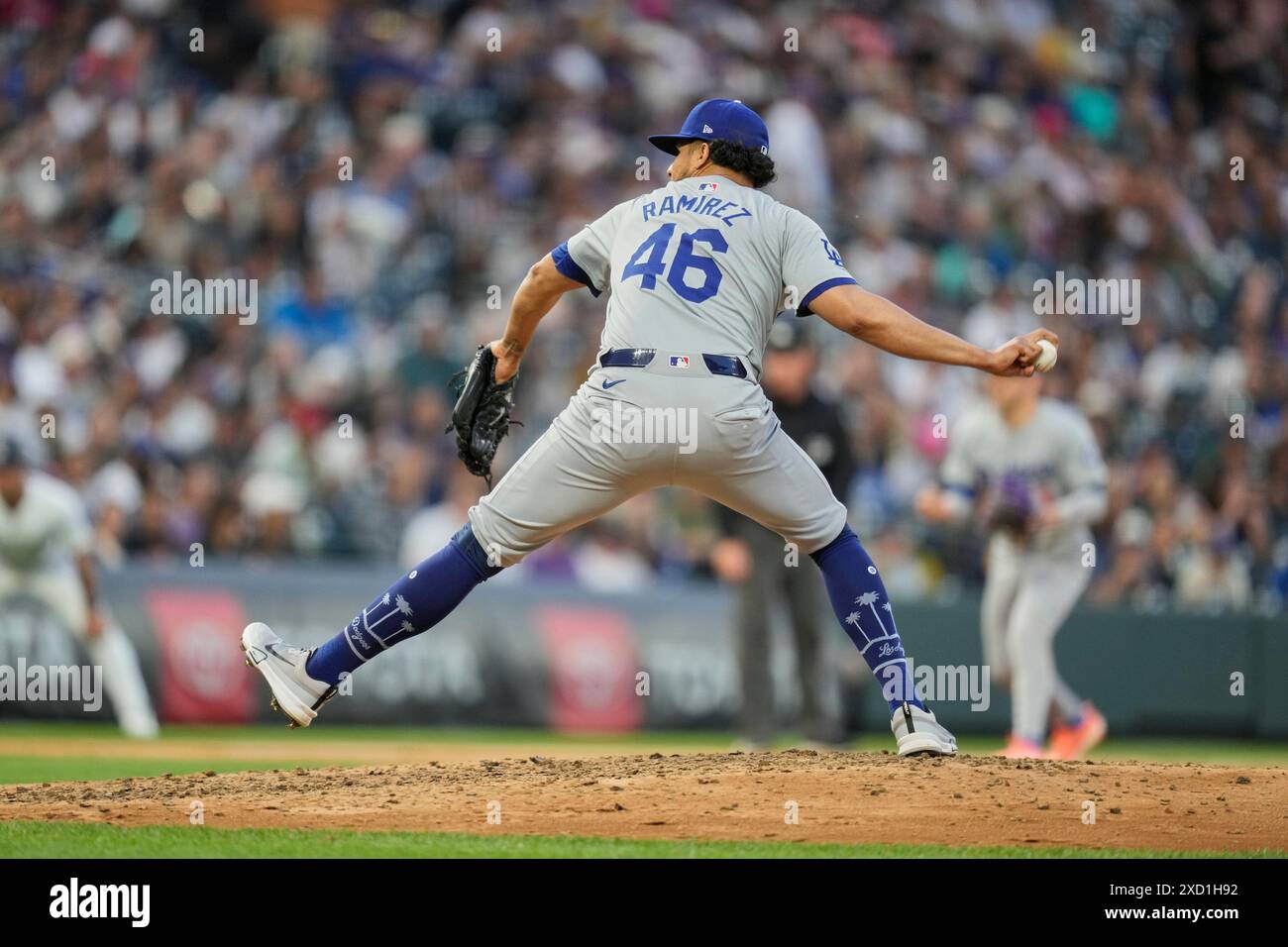 June 18 2024: Dodger pitcher Yohan .Ramirez (46) throws a pitch during ...