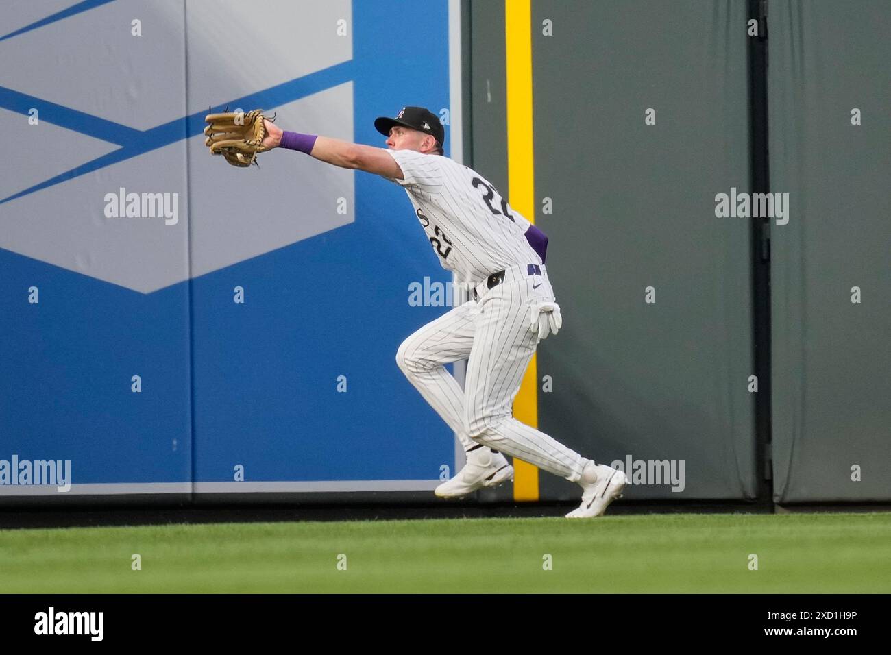 June 18 2024: Rockies left fielder Nolan Jones (22) makes a play during ...