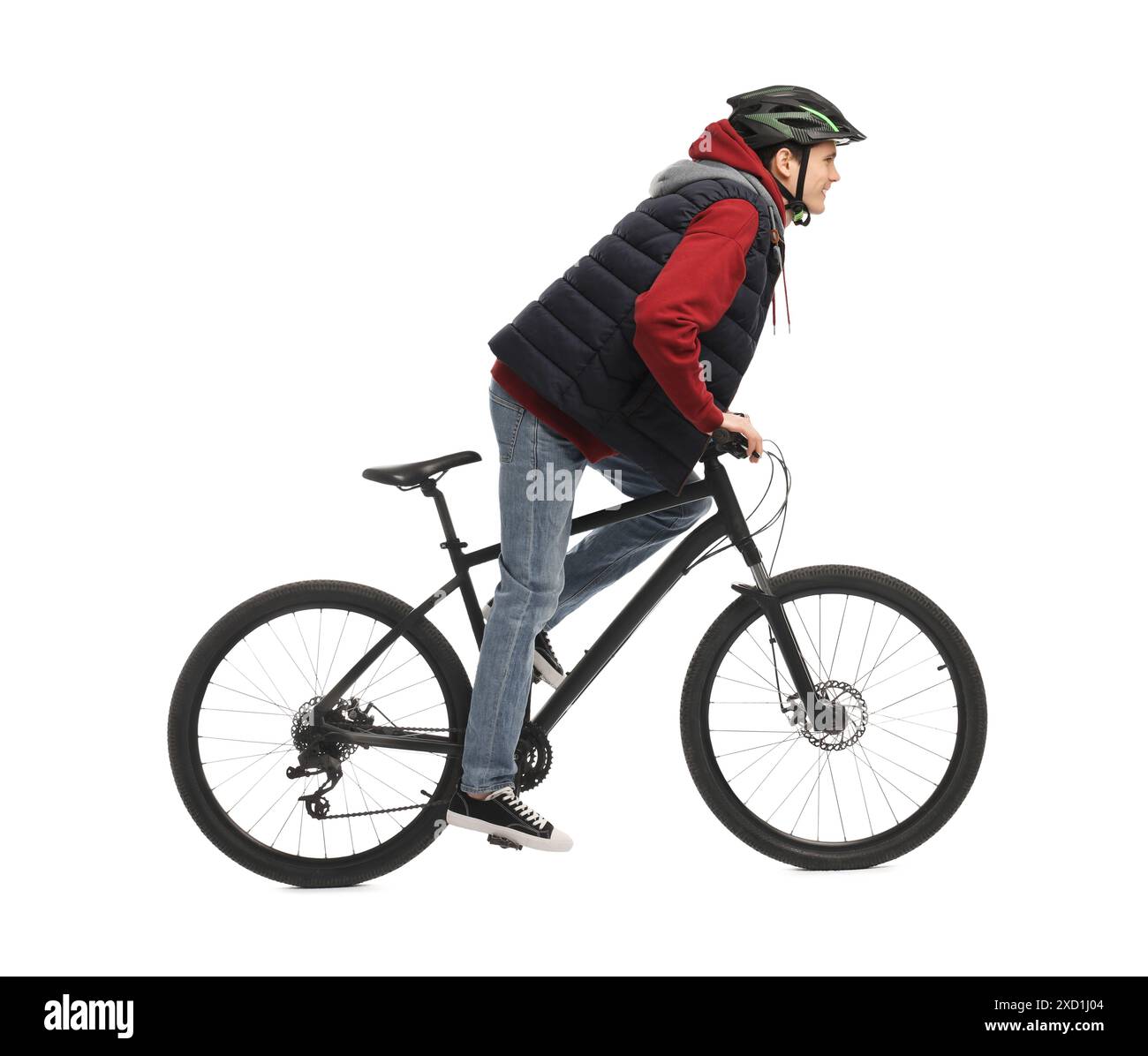 Man on bicycle in Cut Out Stock Images & Pictures - Alamy