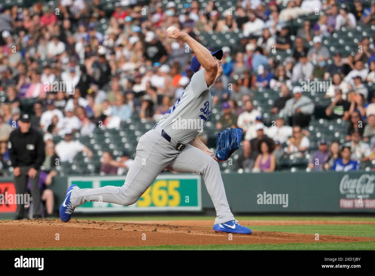 June 18 2024: Dodger pitcher Walker Buehler (21) throws a pitch during ...