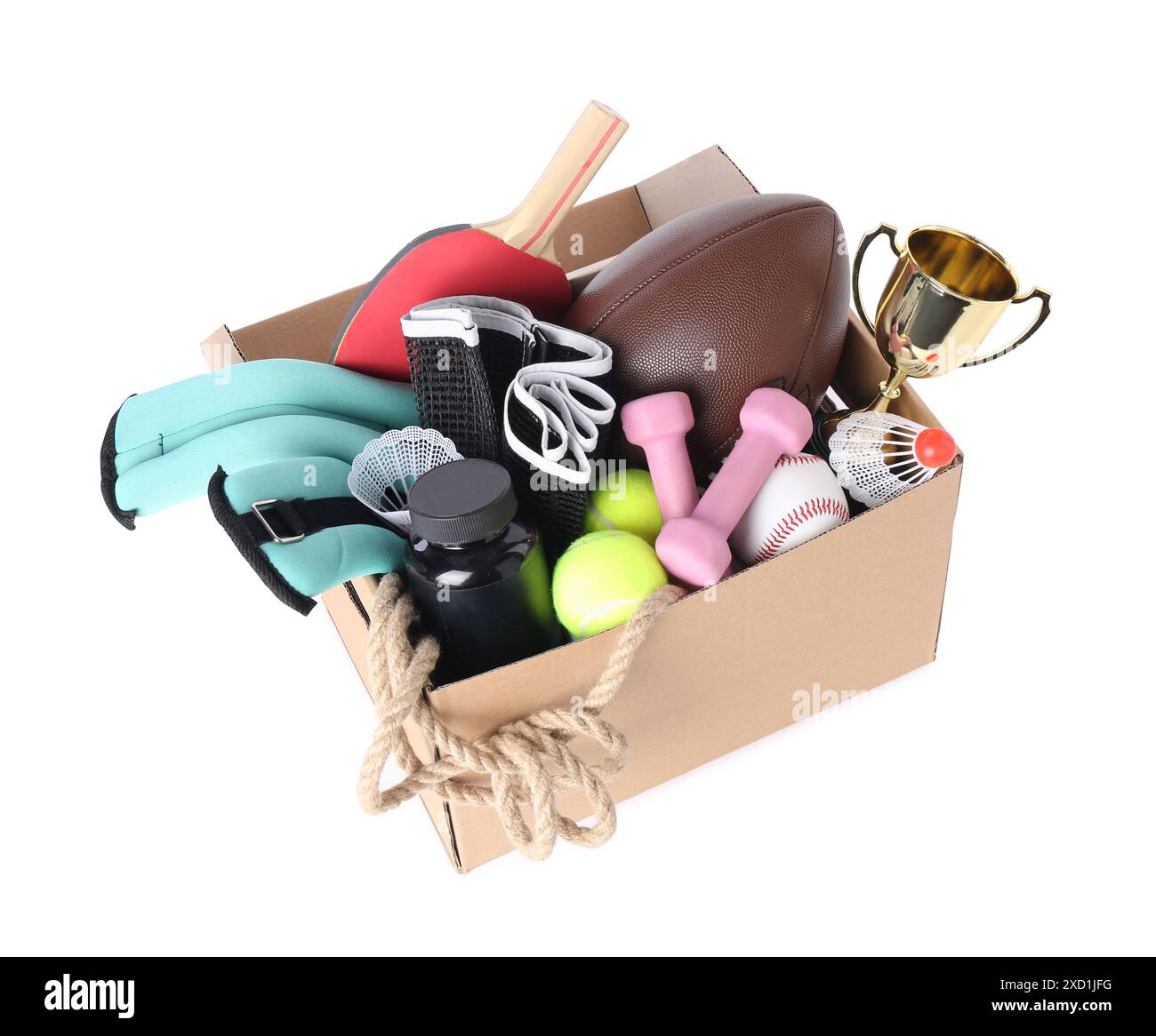 Box of unwanted stuff isolated on white Stock Photo - Alamy