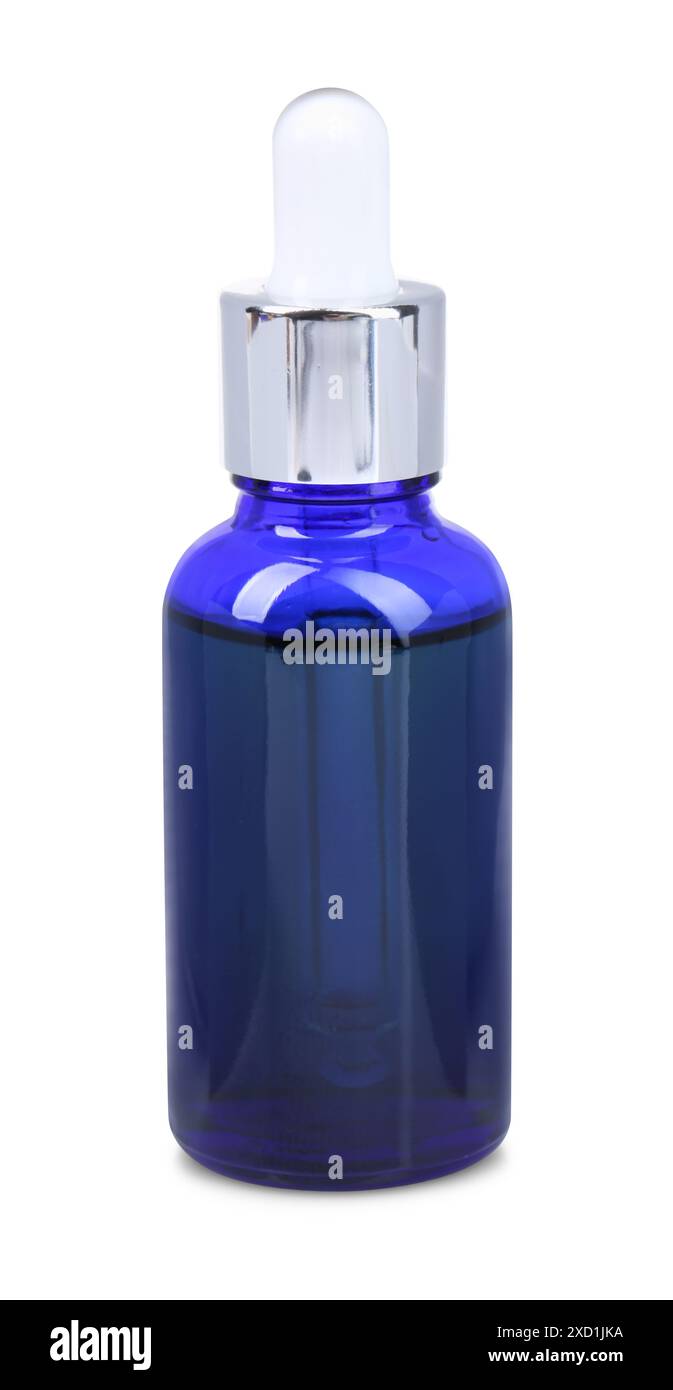 One blue bottle with tincture isolated on white Stock Photo - Alamy