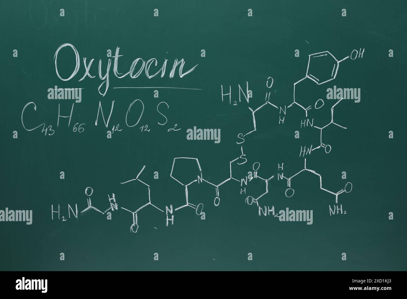 Chemical formulas written with chalk on green board Stock Photo - Alamy
