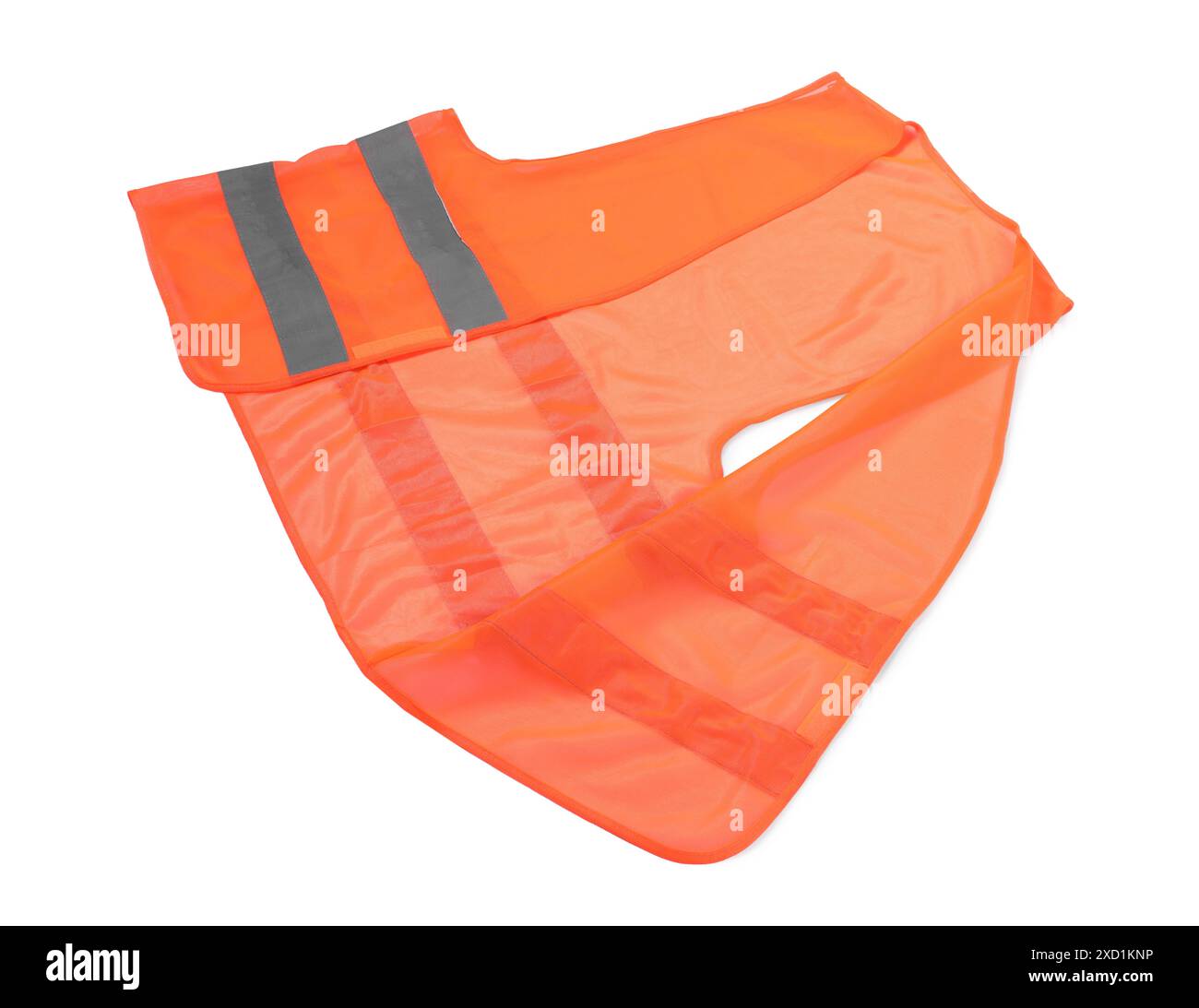 Orange reflective vest isolated on white. Safety equipment Stock Photo ...