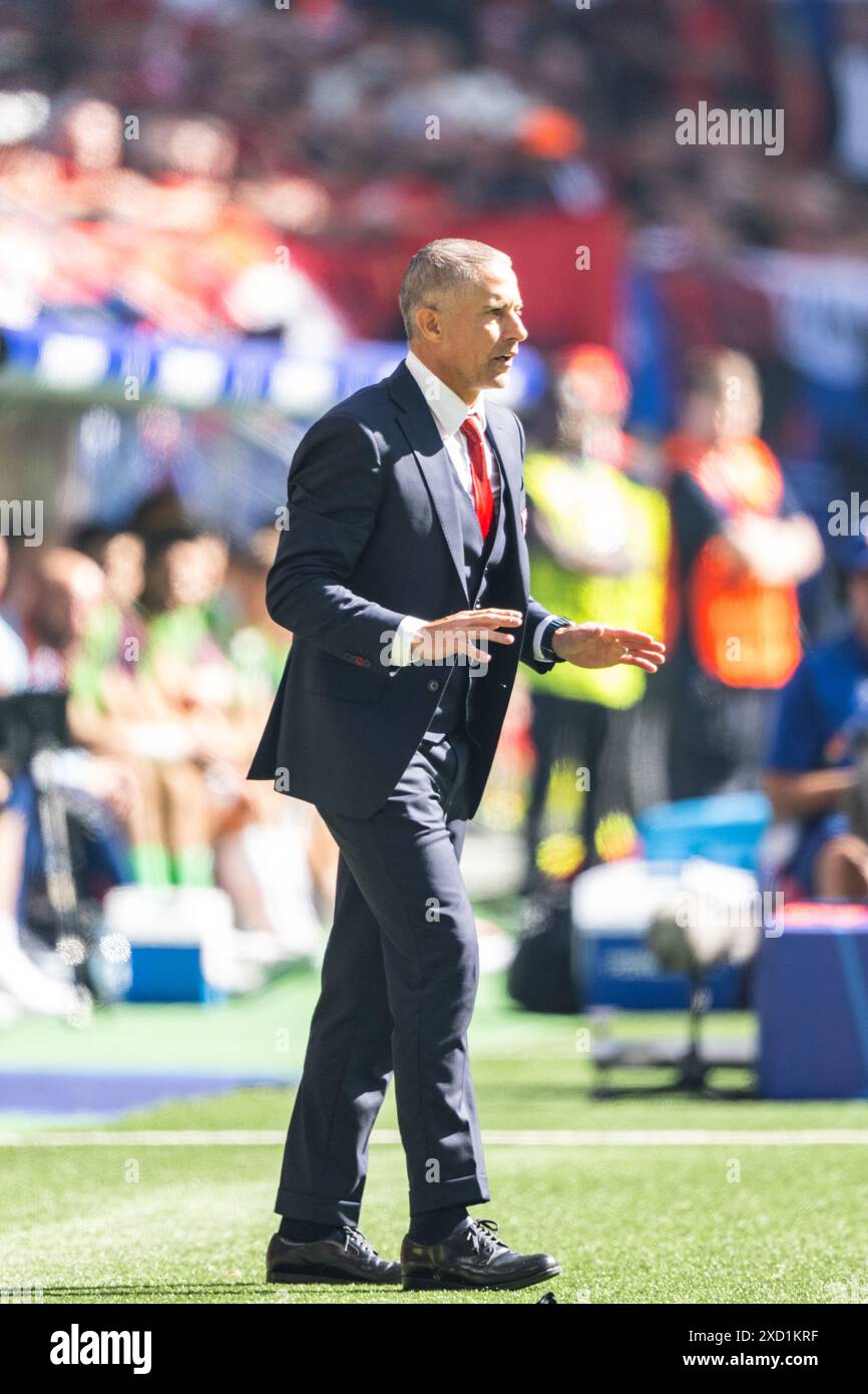 Hamburg, Germany. 19th, June 2024. Head coach Sylvinho of Albania seen ... Hamburg, Germany. 19th, June 2024. Head coach Sylvinho of Albania seen ...