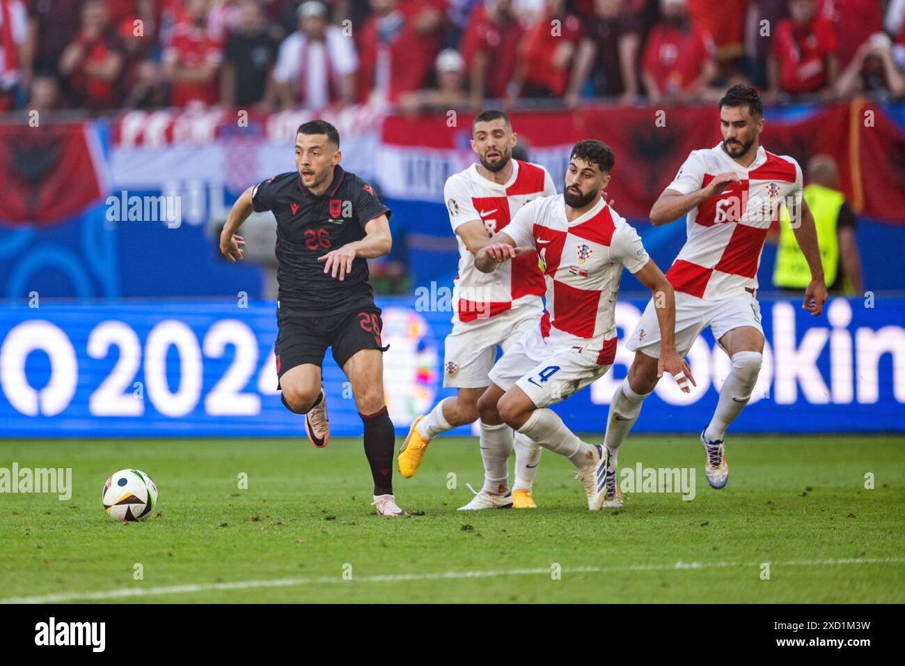 Hamburg, Germany. 19th June, 2024. Arber Hoxha (26) of Albania seen ...