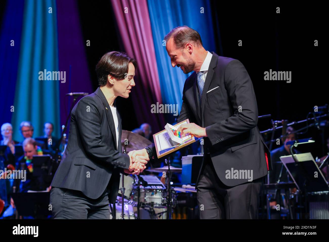 Oslo 20240619. Crown Prince Haakon of Norway hands out the Kim Friele ...