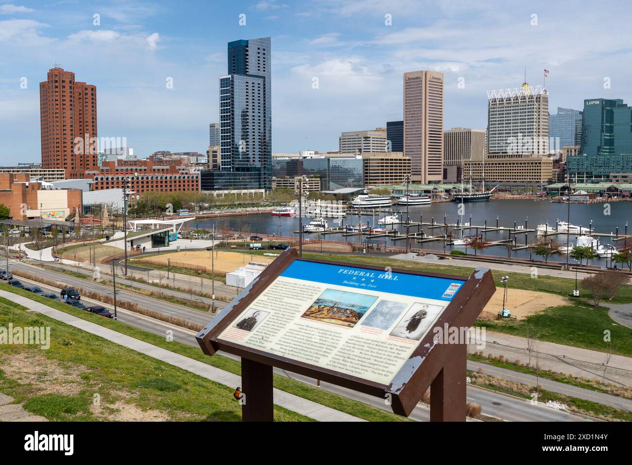 Baltimore's Inner Harbor taken from Federal Hill Stock Photo - Alamy