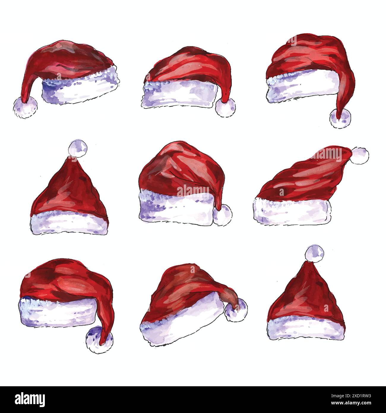Beautiful santa claus hats set design Stock Vector Image & Art - Alamy