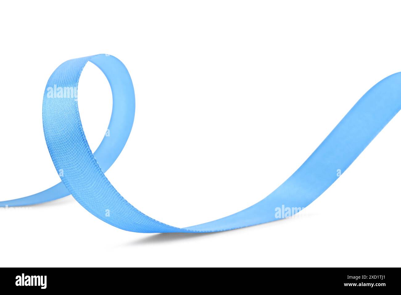 Beautiful light blue ribbon isolated on white Stock Photo - Alamy