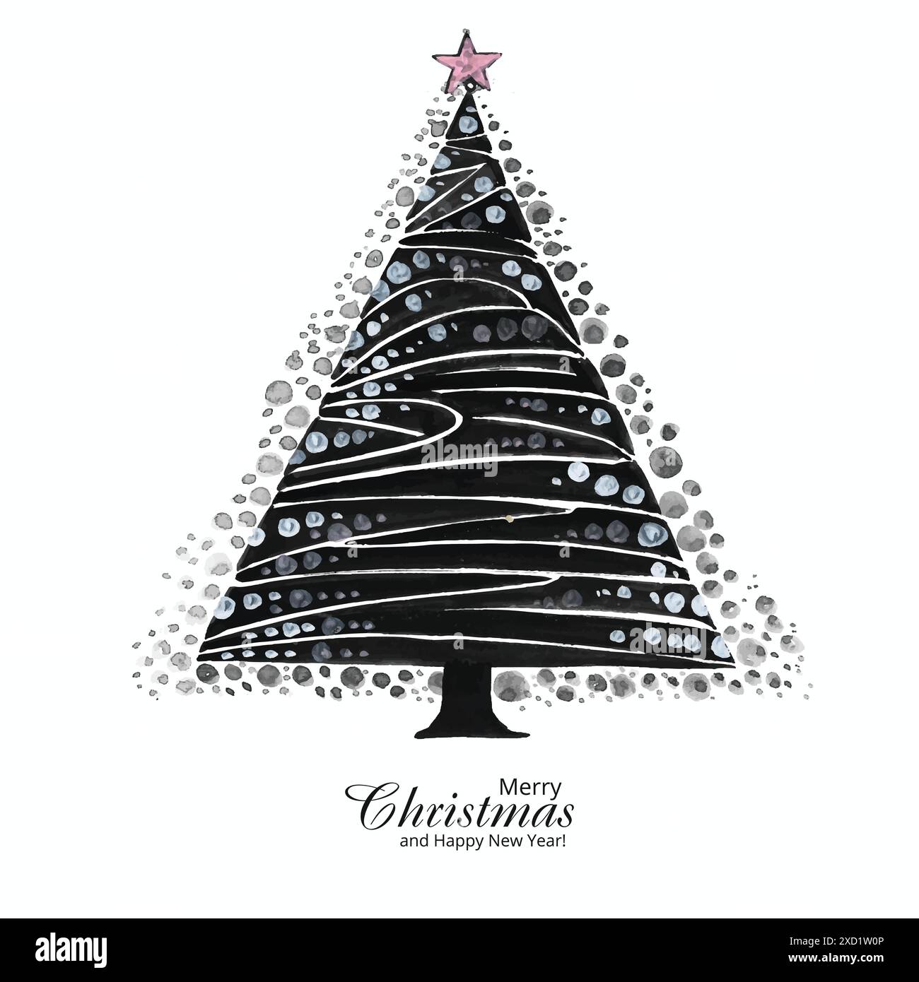 Hand drawn creative christmas tree card design Stock Vector Image & Art ...