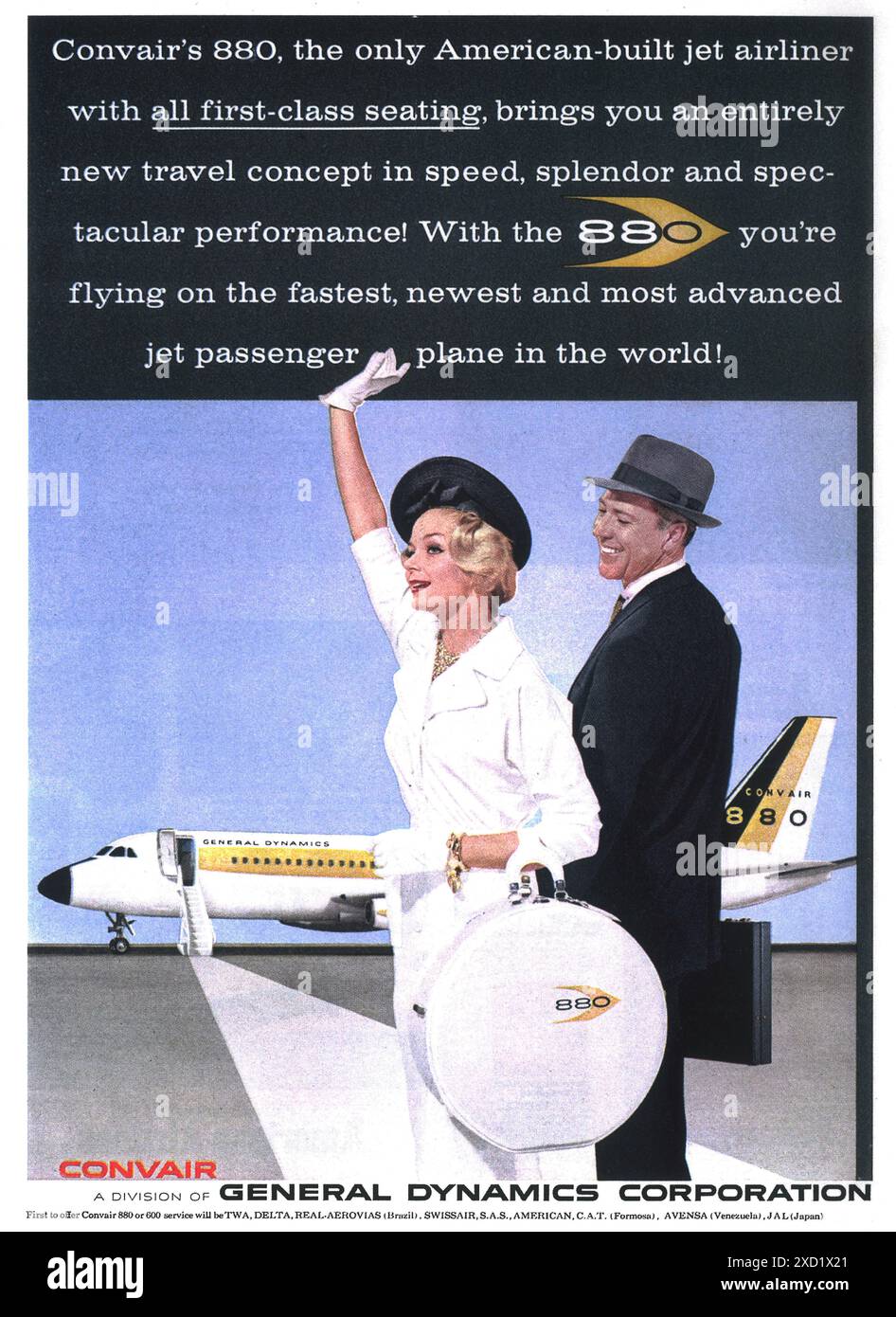 1960 Convair 880 ad - "The only American jet airliner with all first ...
