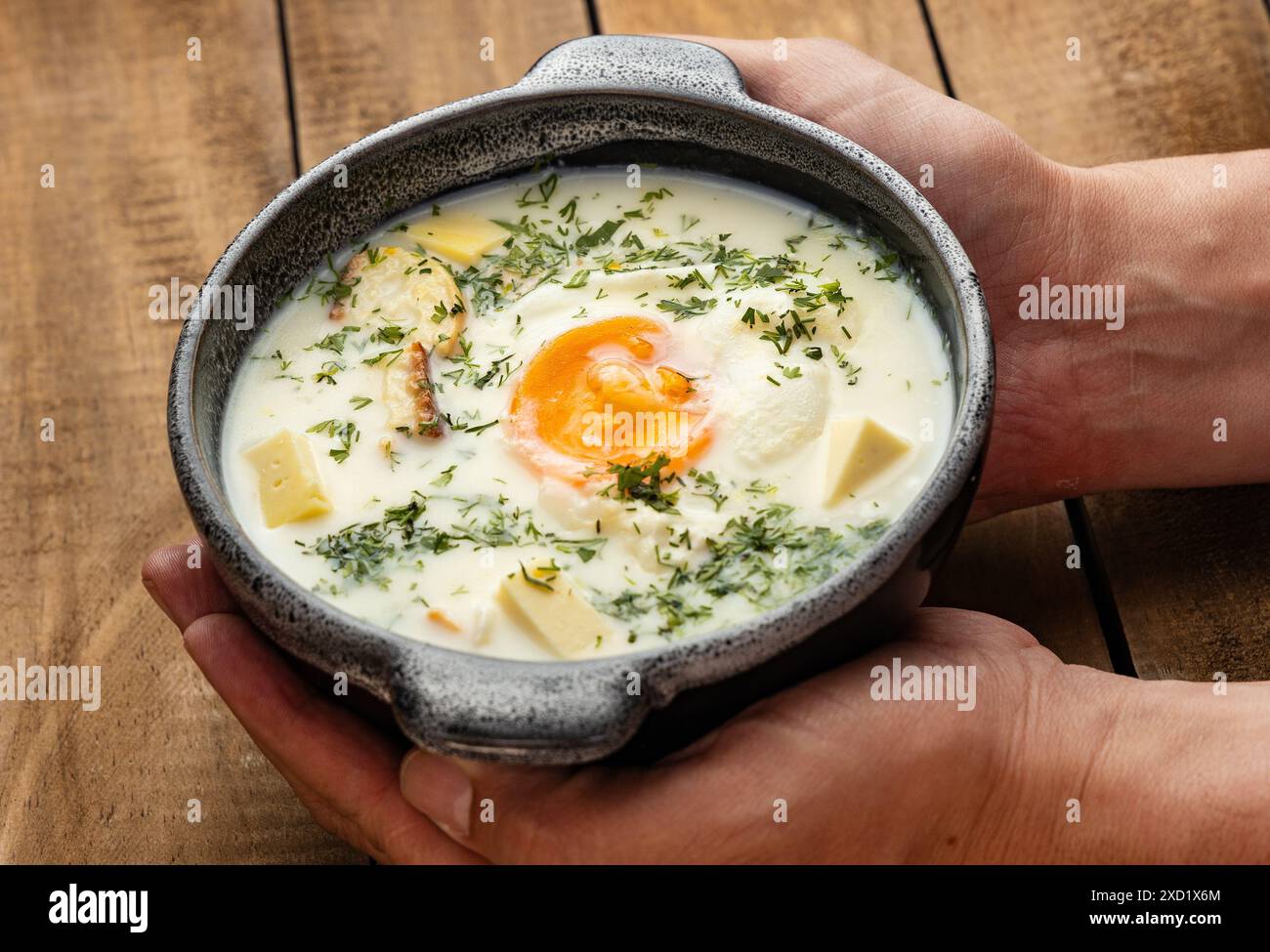 Changua is a typical breakfast from Bogota, the capital of Colombia ...