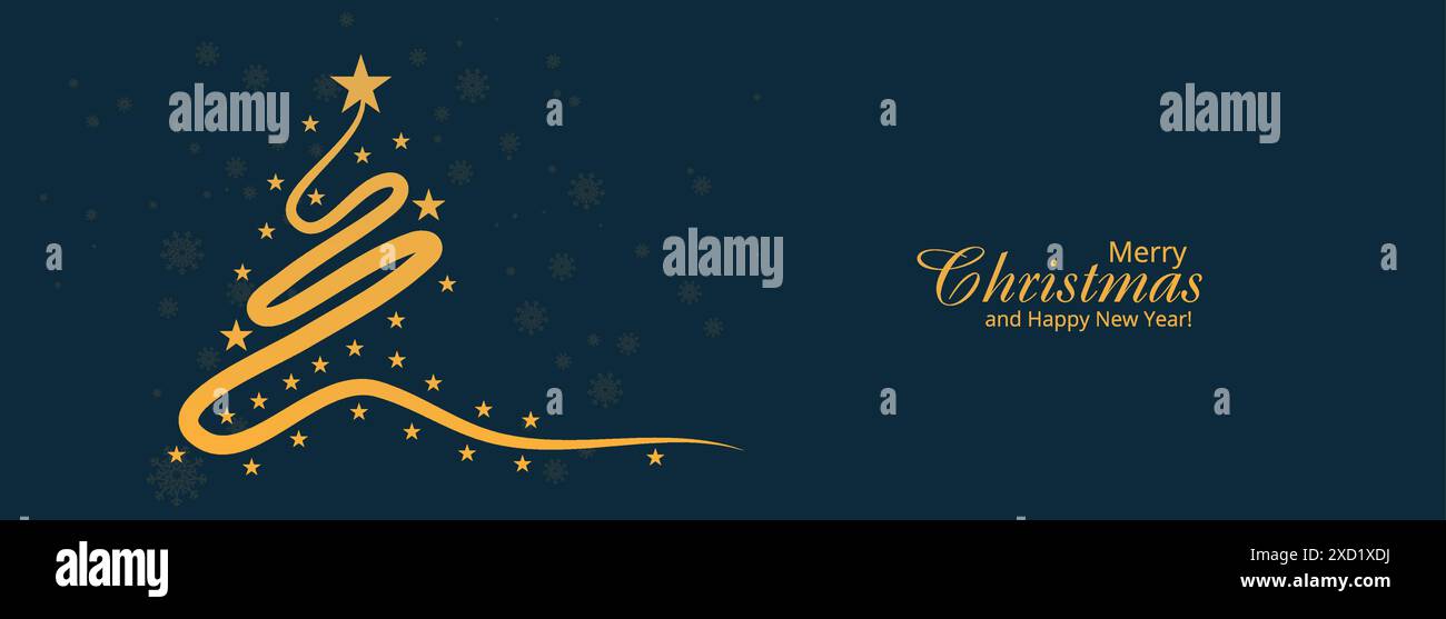 Hand draw artistic christmas tree banner design Stock Vector Image ...